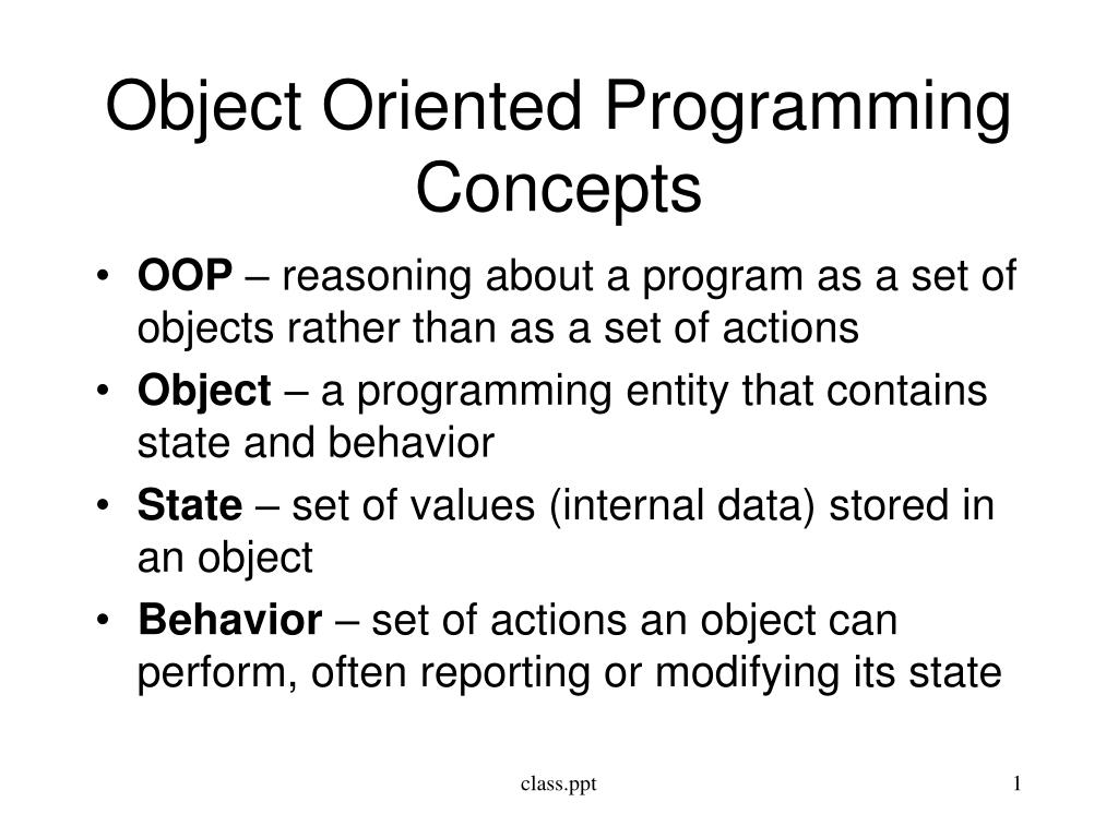 PPT - Object Oriented Programming Concepts PowerPoint Presentation ...
