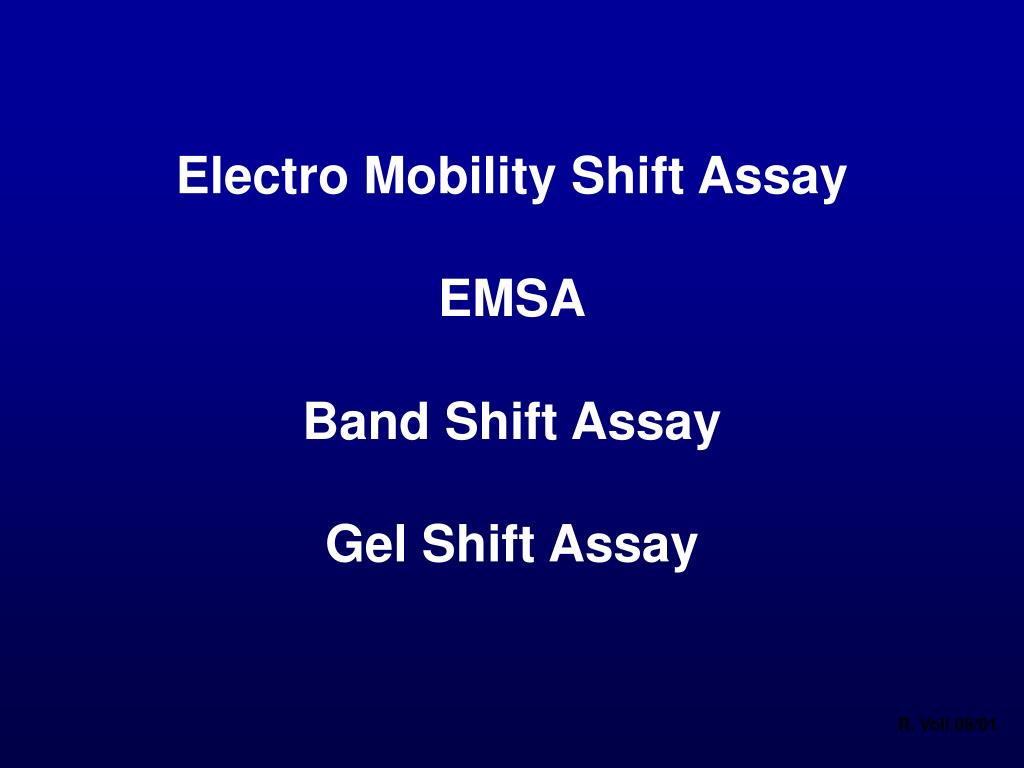 PPT - Electro Mobility Shift Assay EMSA Band Shift Assay Gel Shift ...