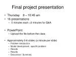 PPT - Project final presentation PowerPoint Presentation, free download ...