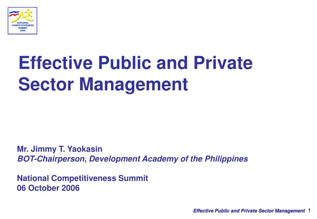 PPT - Effective Public and Private Sector Management PowerPoint ...