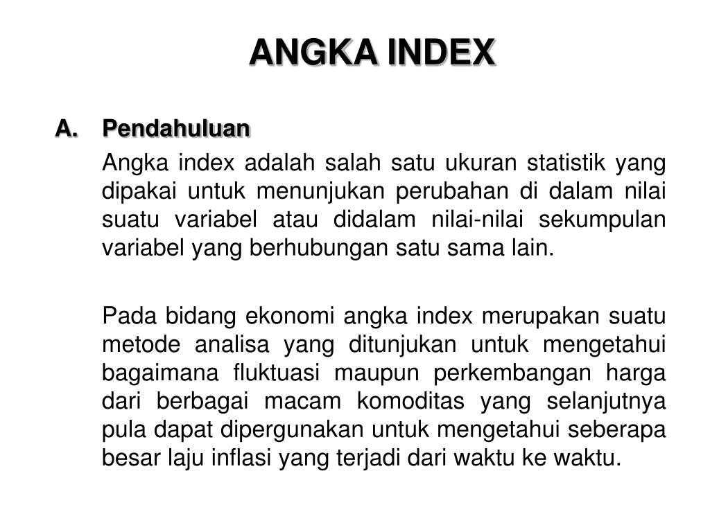 PPT - ANGKA INDEX PowerPoint Presentation, free download - ID:4430318