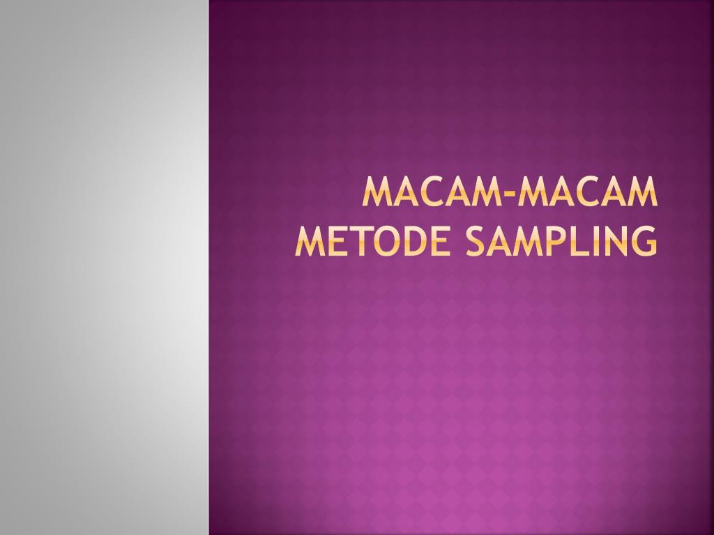 PPT - MaCAM -MACAM METODE SAMPLING PowerPoint Presentation, free ...