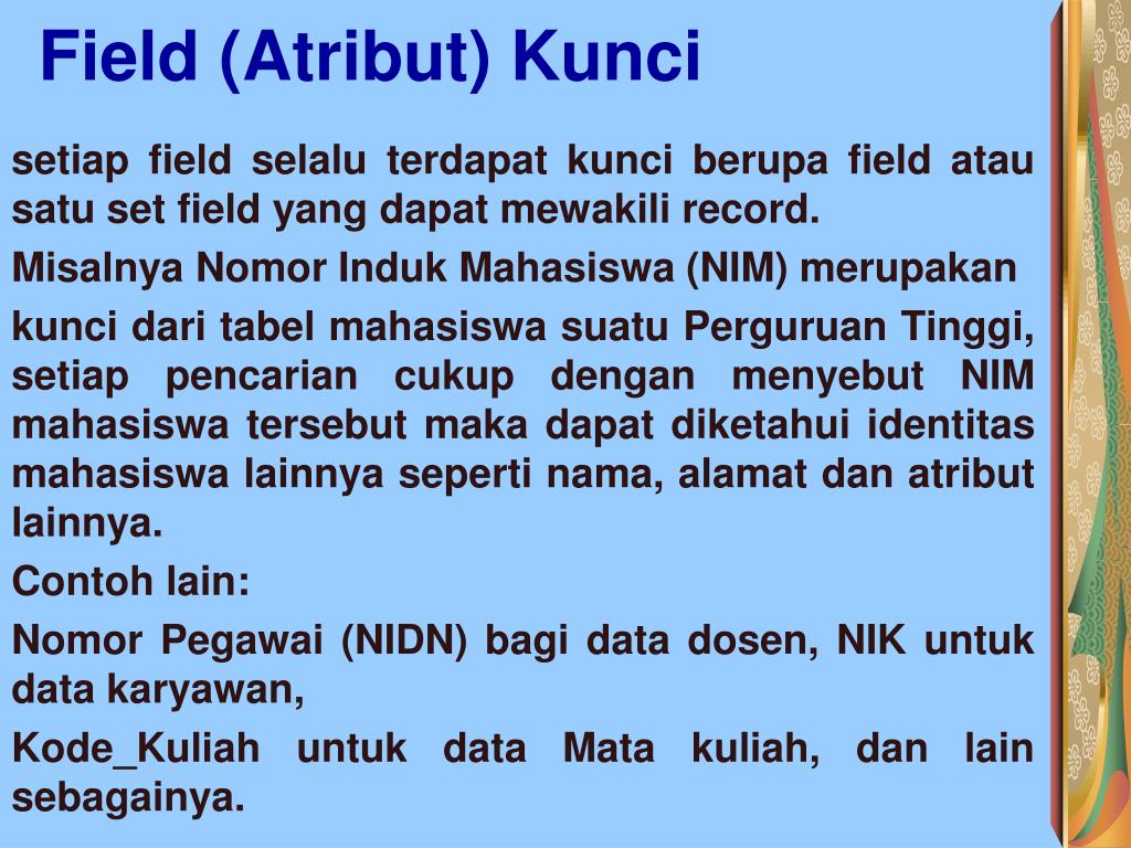 PPT - Field (Atribut) Kunci PowerPoint Presentation, free download - ID ...