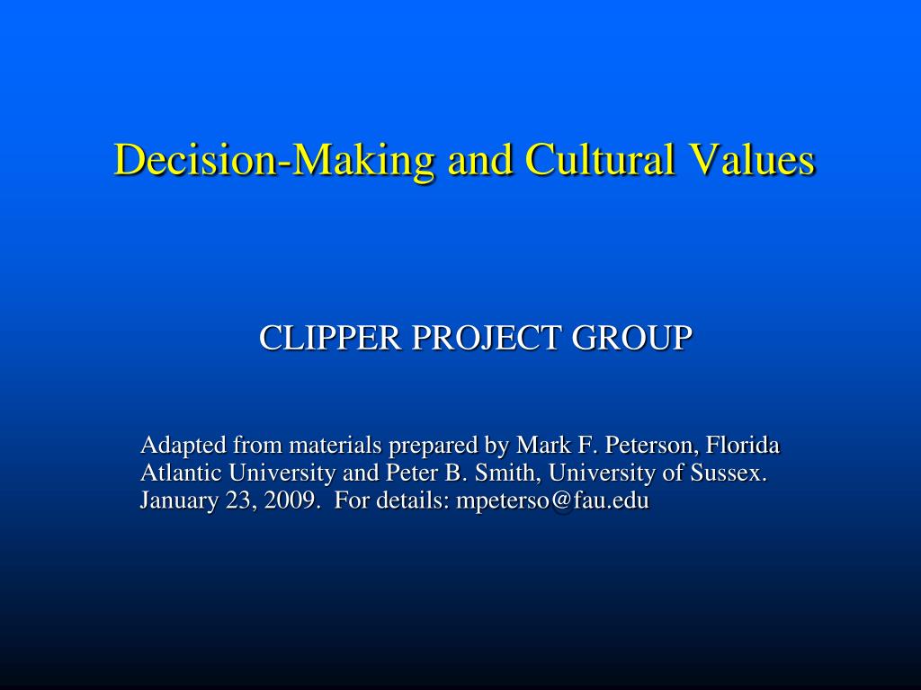 PPT - Decision-Making and Cultural Values PowerPoint Presentation, free ...