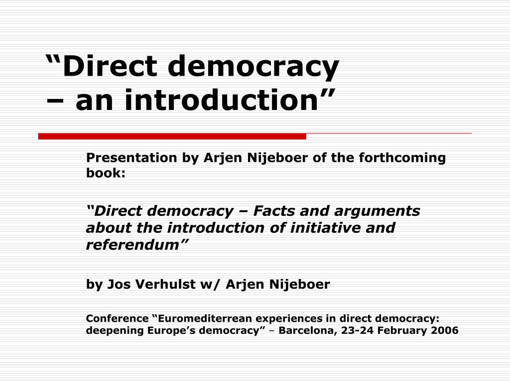 PPT - “Direct democracy – an introduction” PowerPoint Presentation - ID ...
