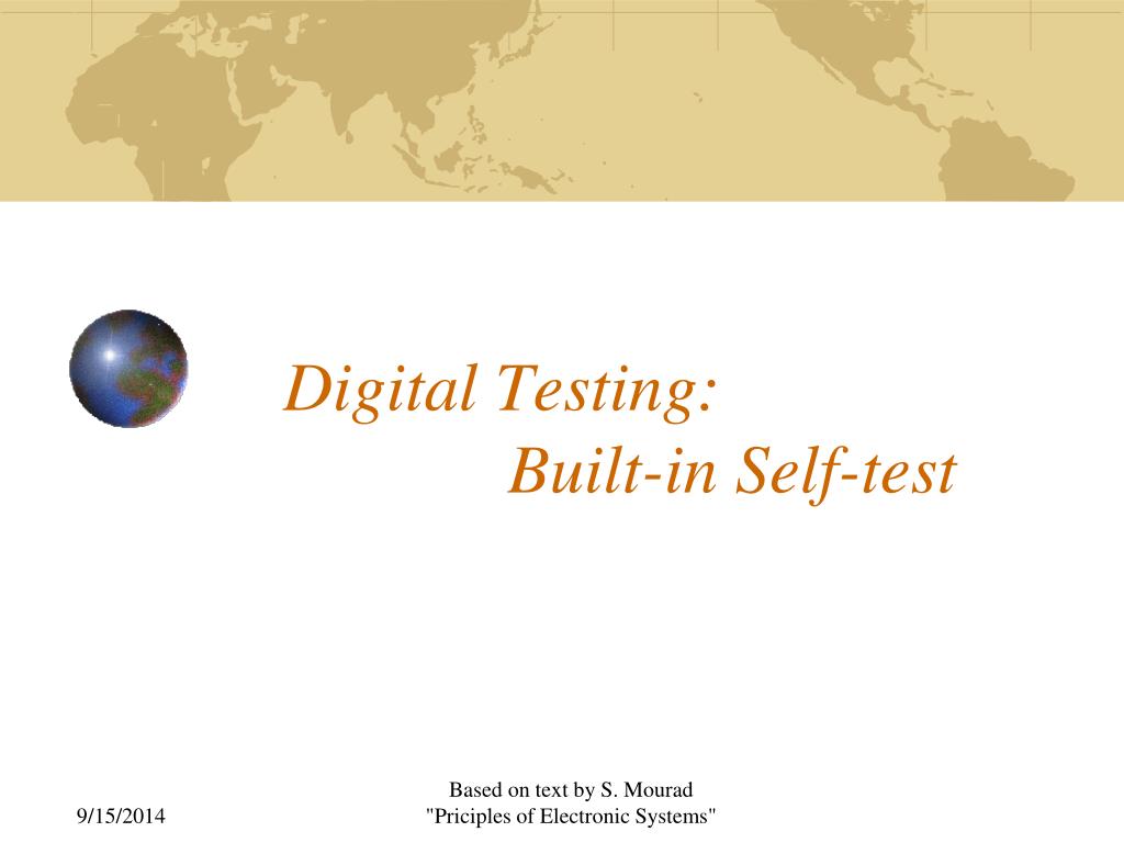 PPT - Digital Testing: Built-in Self-test PowerPoint Presentation, free ...