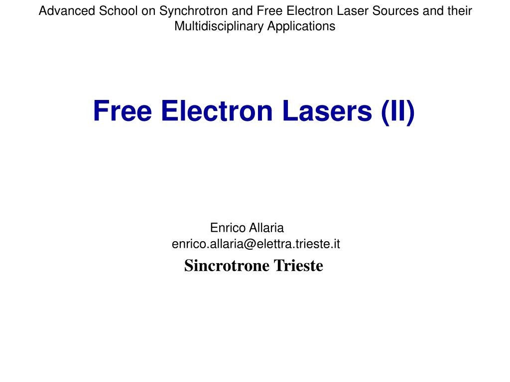 PPT - Free Electron Lasers (II) PowerPoint Presentation, free download ...