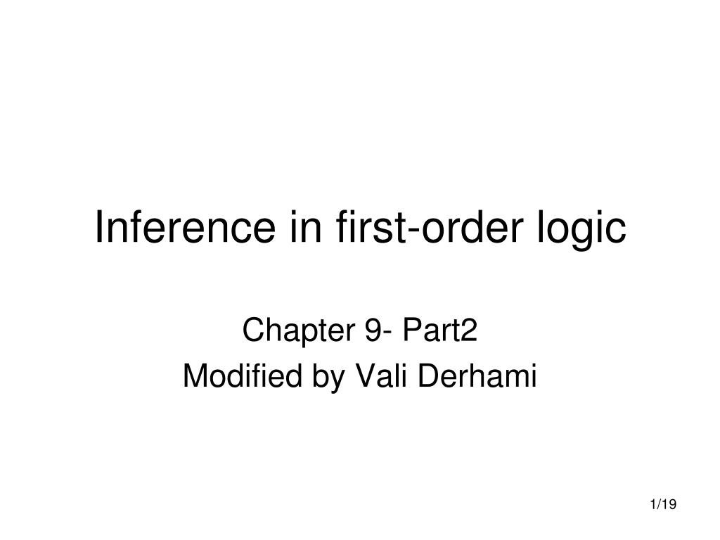 PPT - Inference in first-order logic PowerPoint Presentation, free ...
