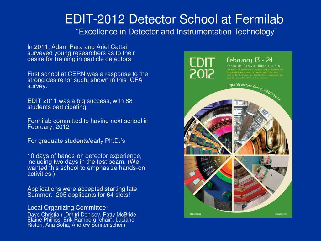 PPT - EDIT-2012 Detector School at Fermilab PowerPoint Presentation ...