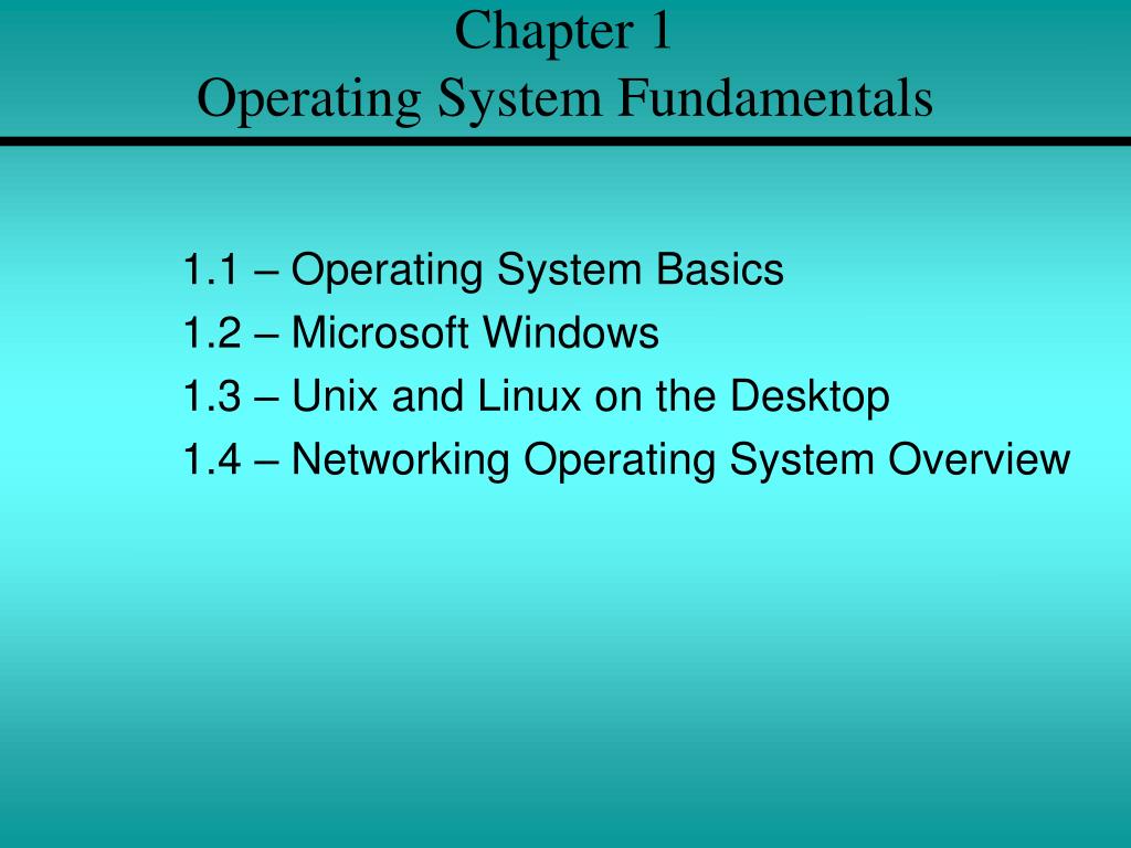 PPT - Chapter 1 Operating System Fundamentals PowerPoint Presentation ...
