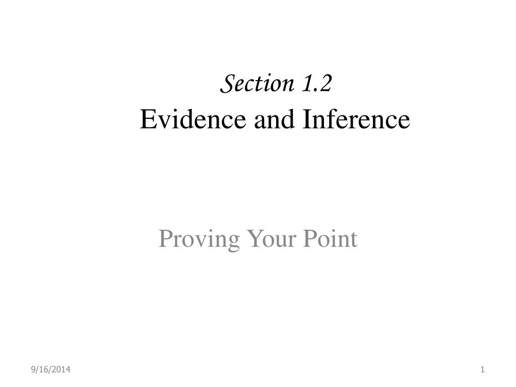 PPT - Section 1.2 Evidence and Inference PowerPoint Presentation, free ...