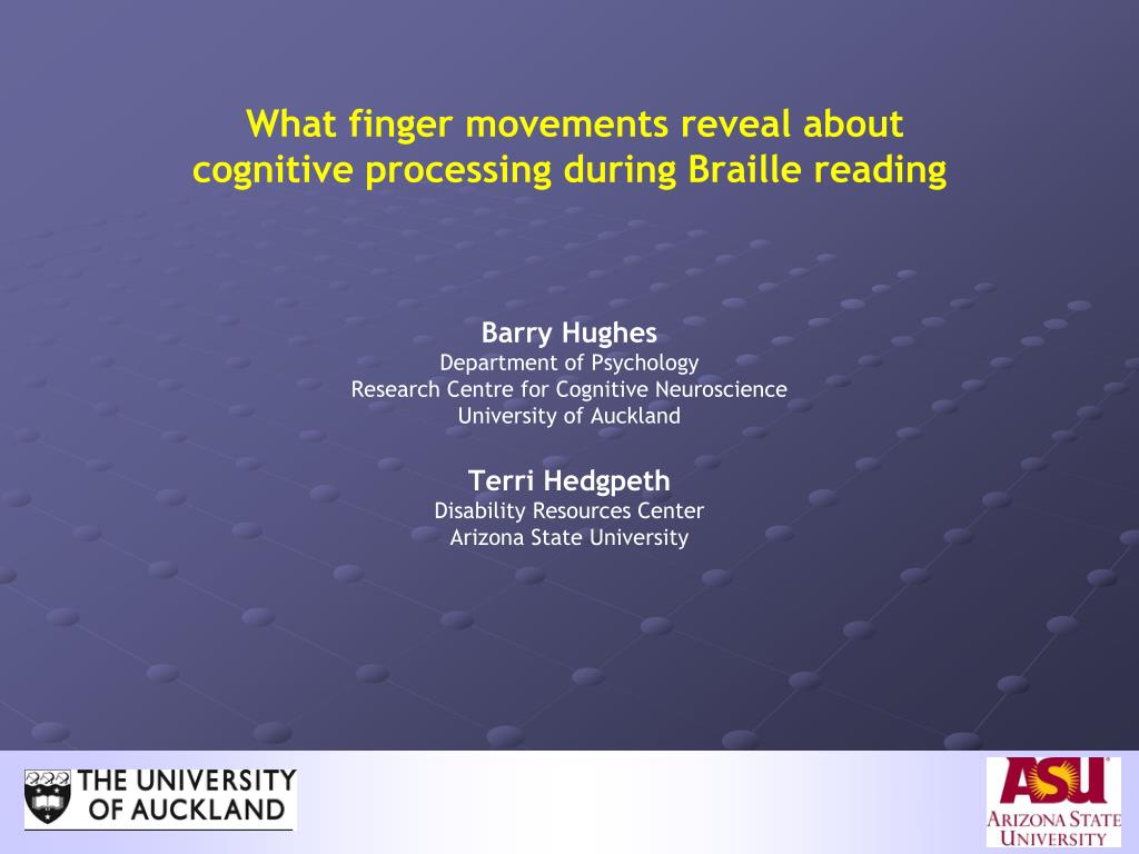 PPT - What finger movements reveal about cognitive processing during ...