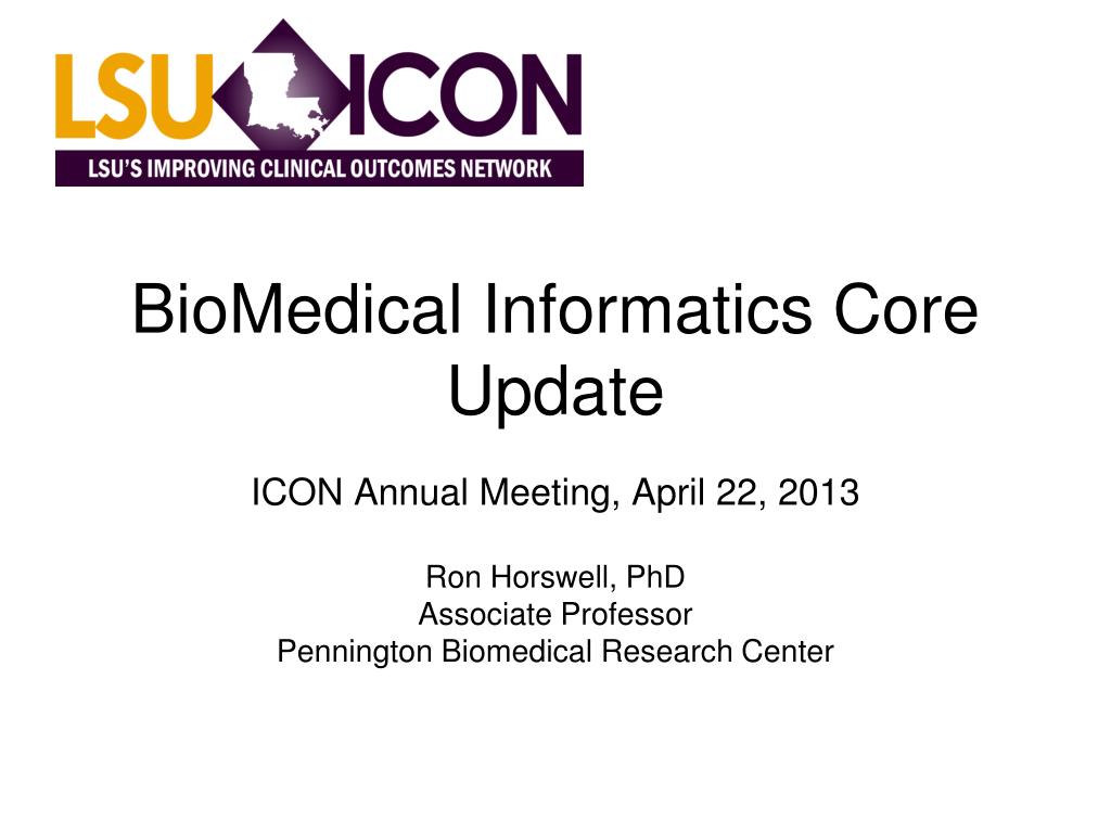 PPT - BioMedical Informatics Core Update PowerPoint Presentation, free ...