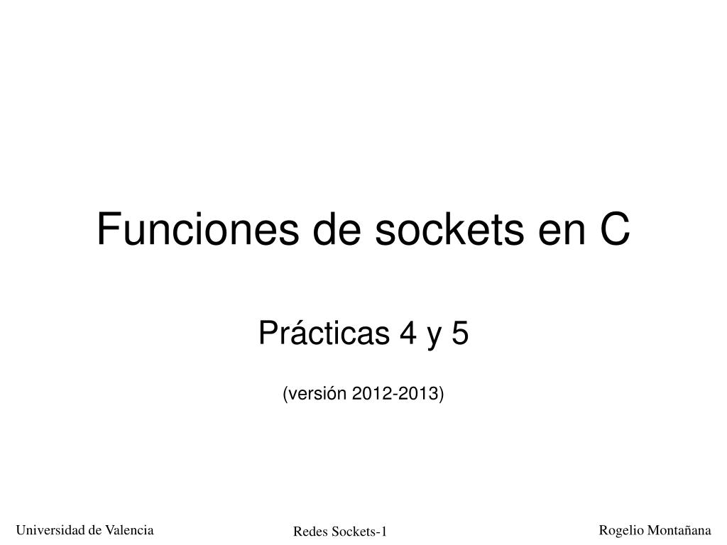 PPT - Funciones de sockets en C PowerPoint Presentation, free download - ID:4461664