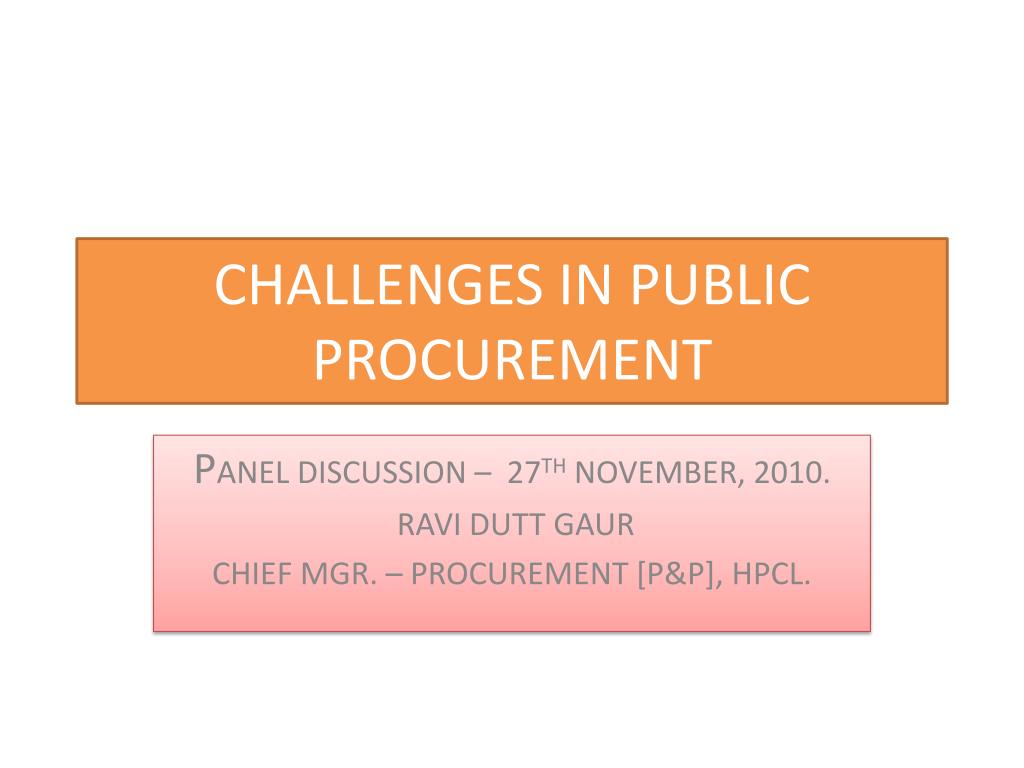 PPT - CHALLENGES IN PUBLIC PROCUREMENT PowerPoint Presentation, free ...
