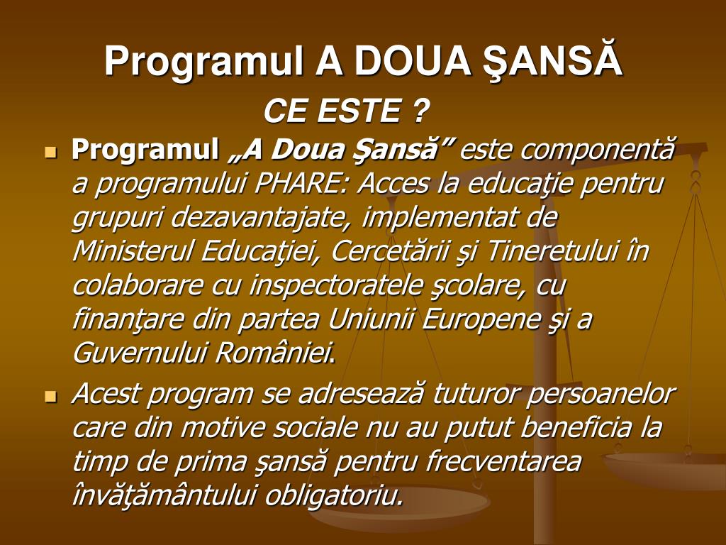 PPT - Programul A DOUA ŞANSĂ PowerPoint Presentation, free download - ID:4469928