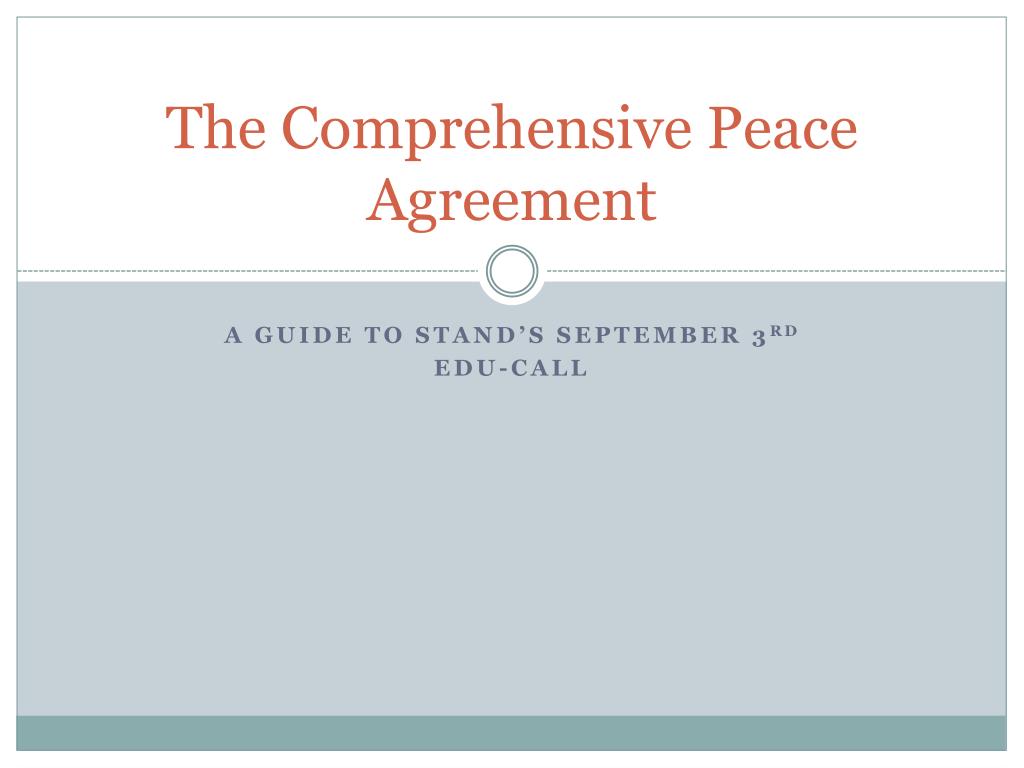 PPT - The Comprehensive Peace Agreement PowerPoint Presentation, free ...