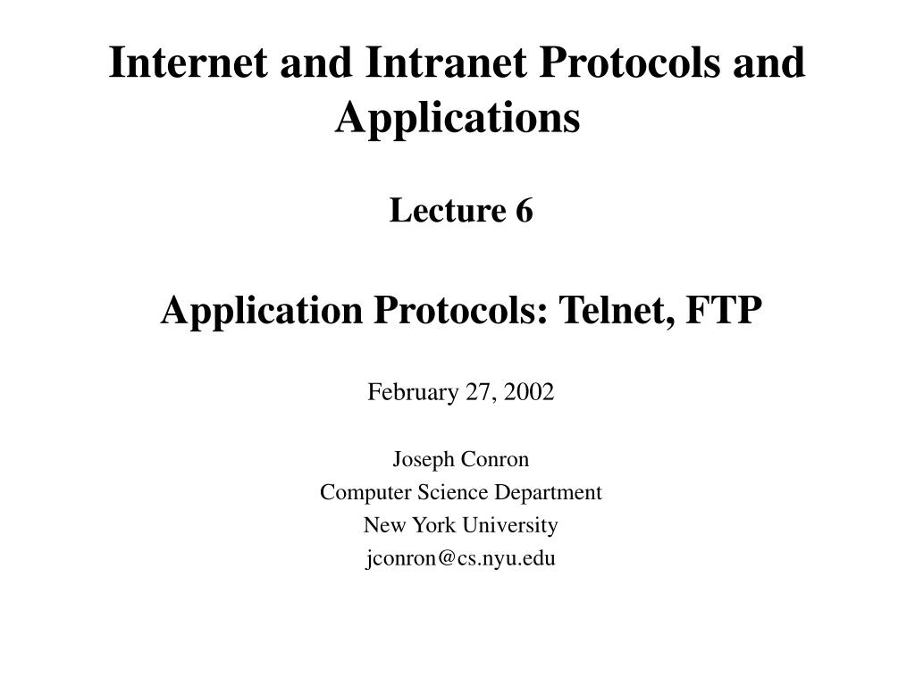 PPT - Internet and Intranet Protocols and Applications PowerPoint ...