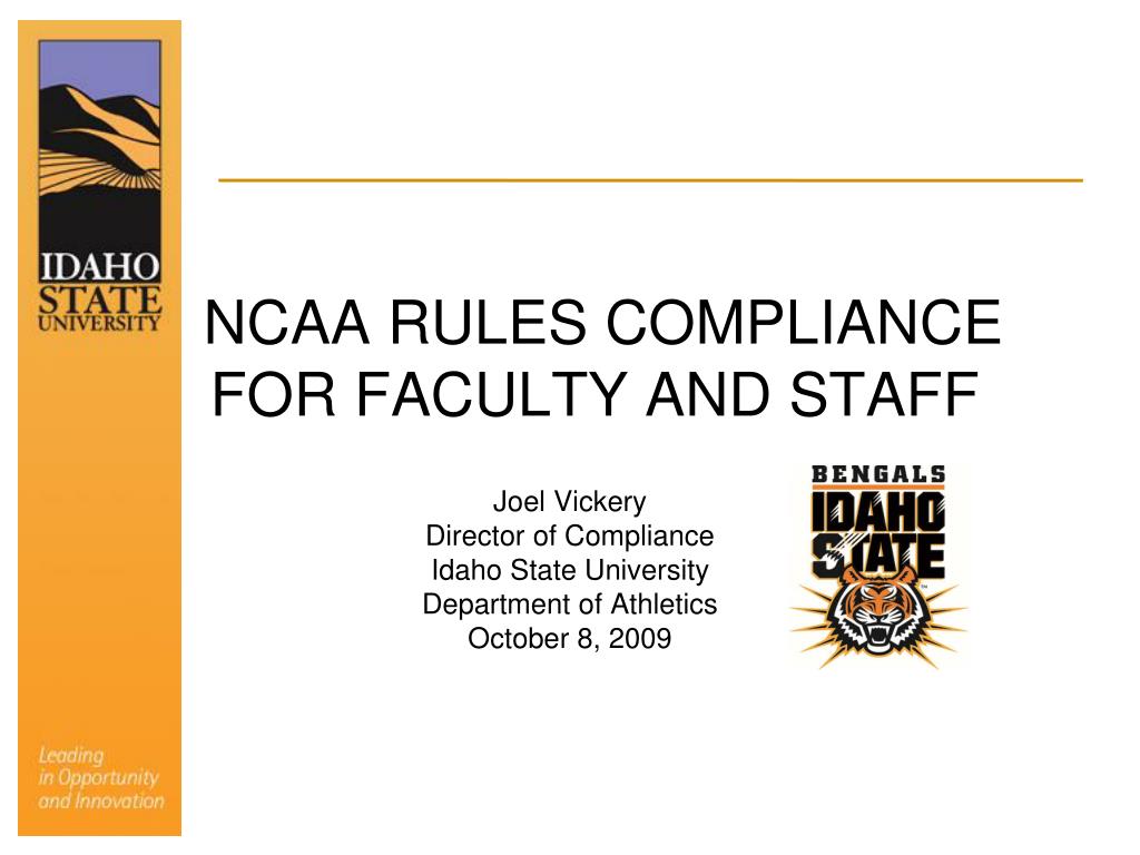 PPT - NCAA RULES COMPLIANCE FOR FACULTY AND STAFF PowerPoint ...