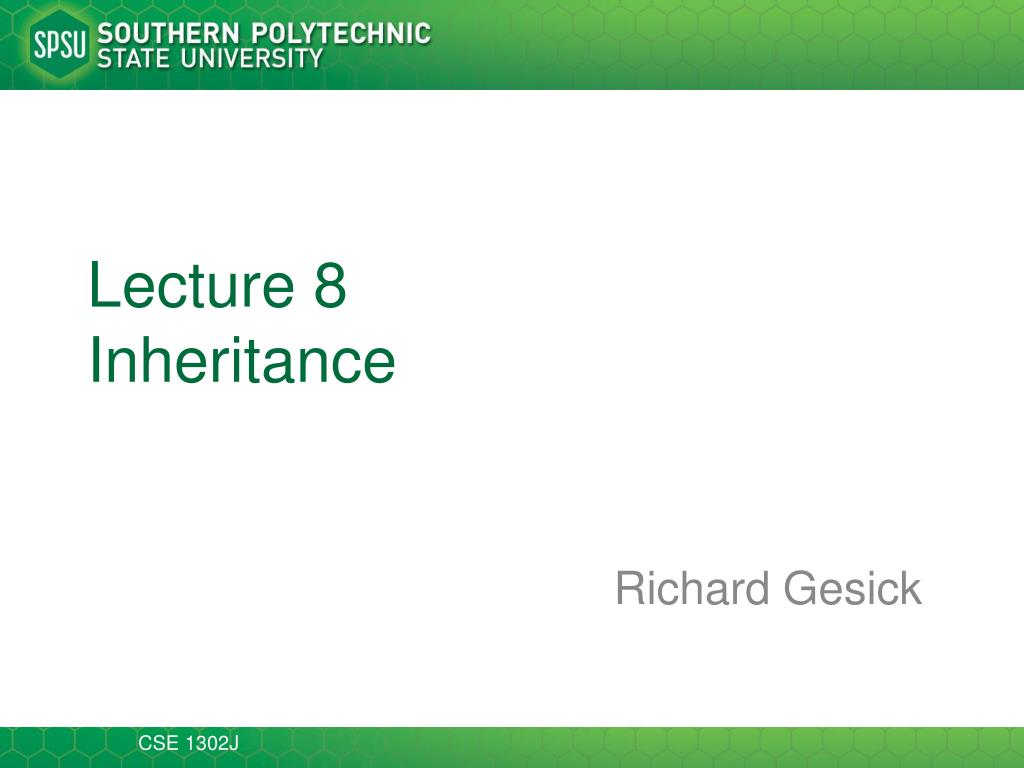 PPT - Lecture 8 Inheritance PowerPoint Presentation, free download - ID ...