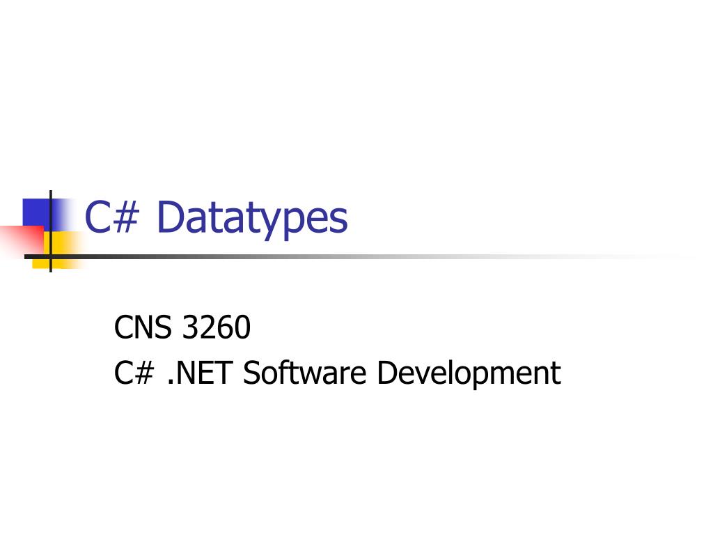 PPT - C# Datatypes PowerPoint Presentation, free download - ID:4482666
