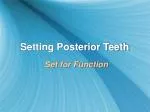 PPT - SETTING OF POSTERIOR TEETH PowerPoint Presentation, free download ...
