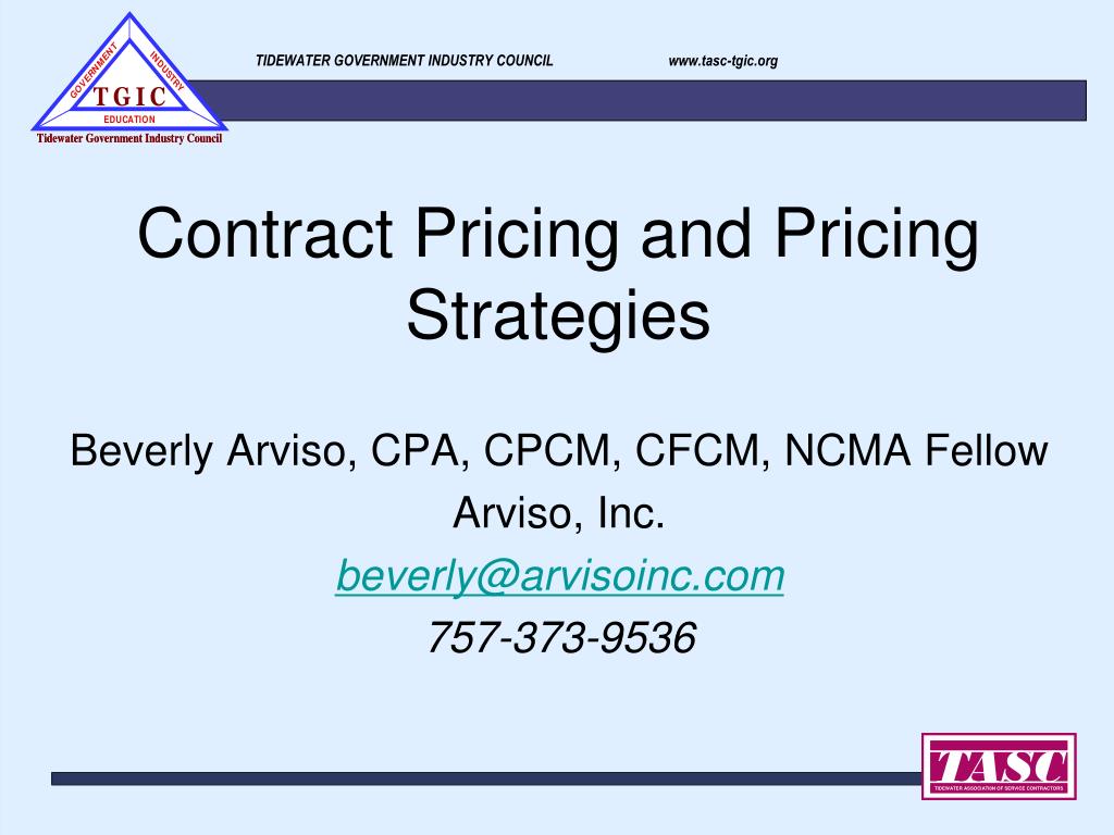 PPT - Contract Pricing and Pricing Strategies PowerPoint Presentation ...