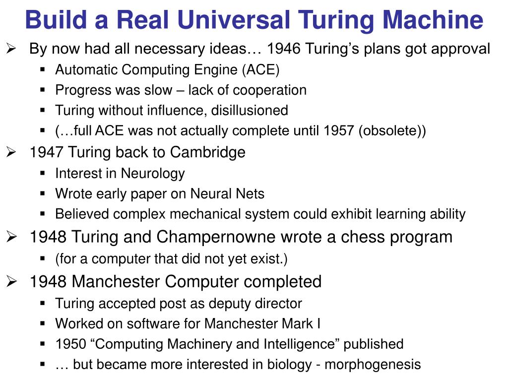 PPT - Build a Real Universal Turing Machine PowerPoint Presentation ...