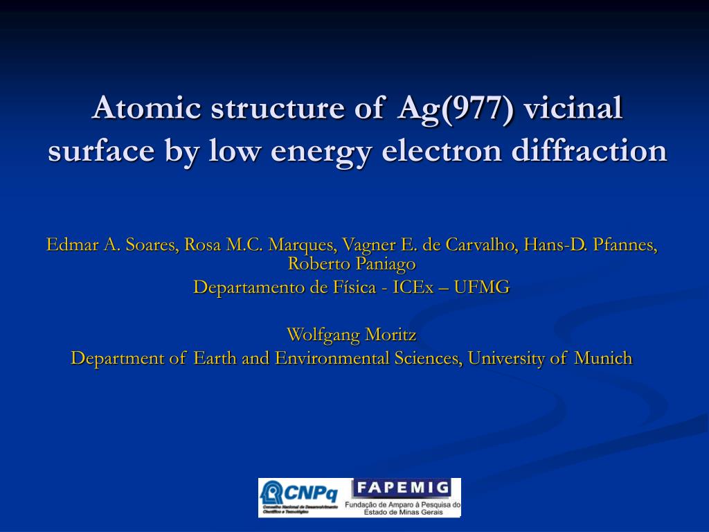 PPT - Atomic structure of Ag(977) vicinal surface by low energy ...