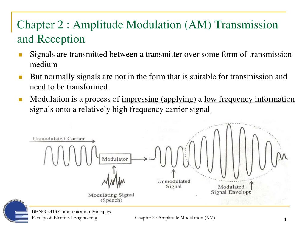 PPT - Chapter 2 : Amplitude Modulation (AM) Transmission and Reception ...