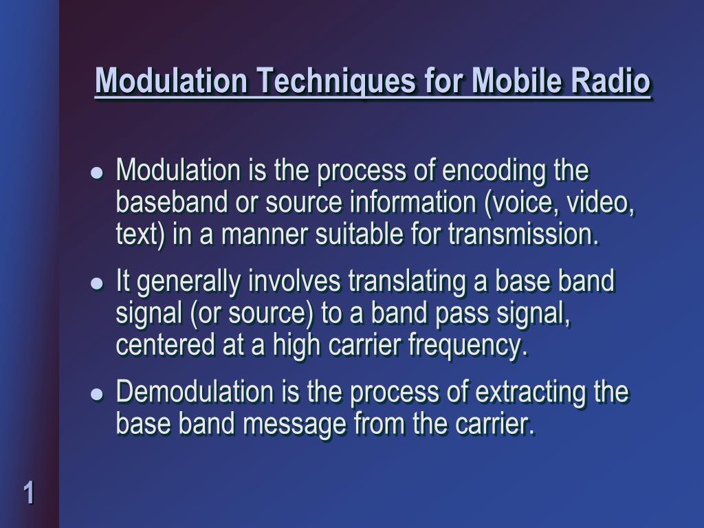 PPT - Modulation Techniques for Mobile Radio PowerPoint Presentation ...