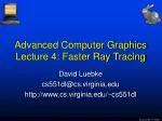 PPT - Computer Graphics 2 Lecture 13: Ray-Tracing Techniques PowerPoint ...
