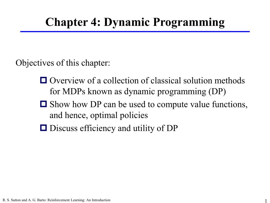 PPT - Chapter 4: Dynamic Programming PowerPoint Presentation, free ...