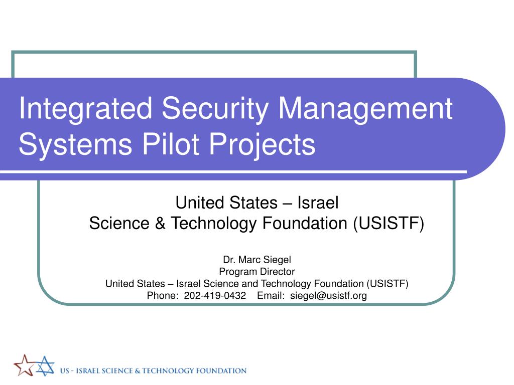 PPT - Integrated Security Management Systems Pilot Projects PowerPoint ...