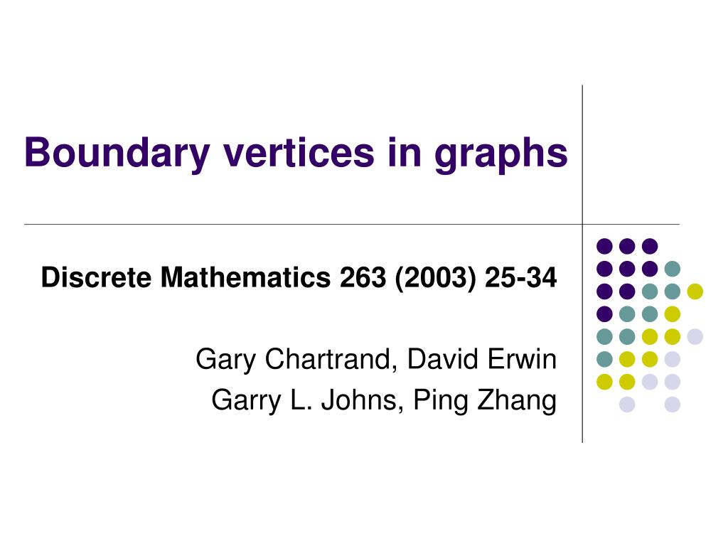 PPT - Boundary vertices in graphs PowerPoint Presentation, free ...
