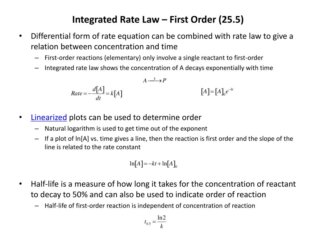 PPT - Integrated Rate Law – First Order (25.5) PowerPoint Presentation ...