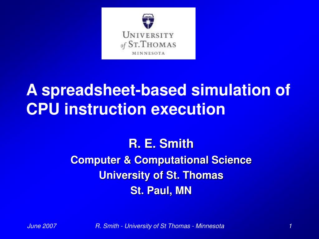 PPT - A spreadsheet-based simulation of CPU instruction execution PowerPoint Presentation - ID ...