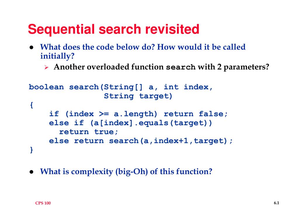 PPT - Sequential search revisited PowerPoint Presentation, free ...