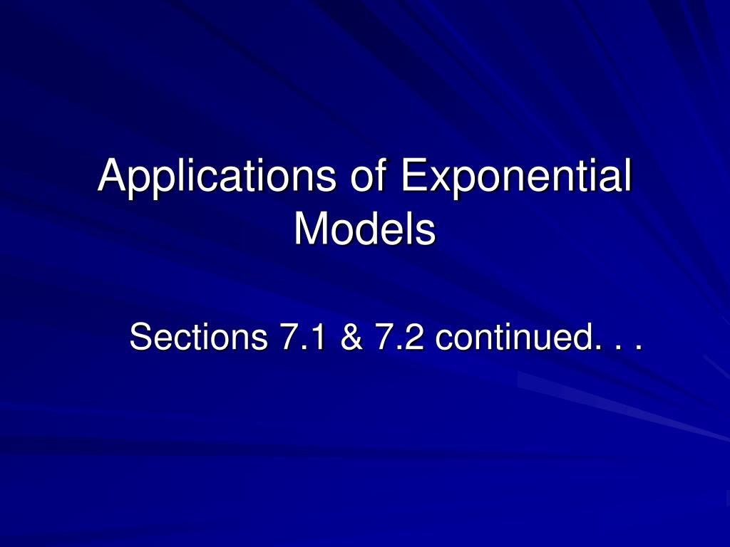 PPT - Applications of Exponential Models PowerPoint Presentation, free ...