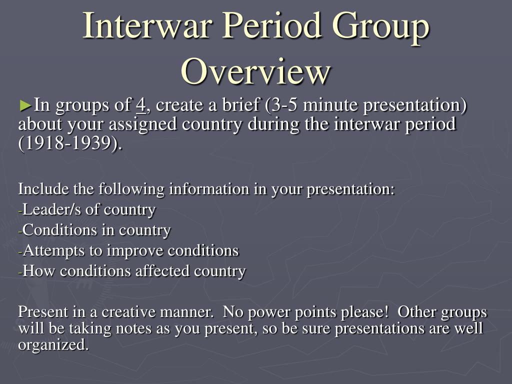 PPT - Interwar Period Group Overview PowerPoint Presentation, free ...