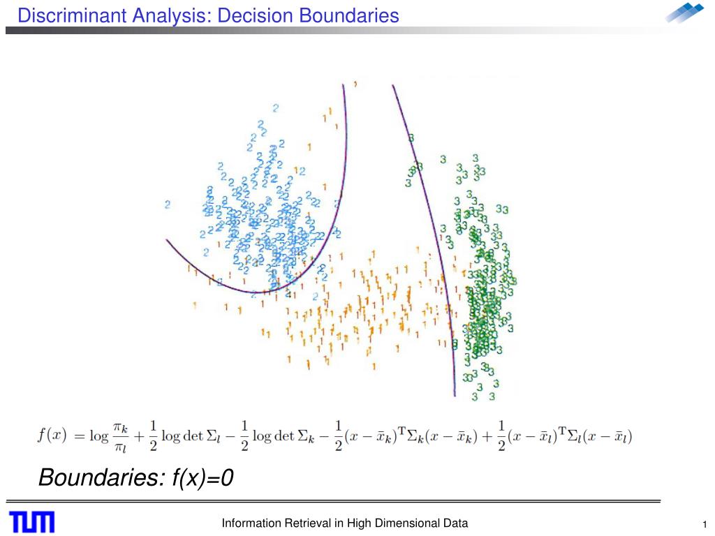 PPT - Discriminant Analysis: Decision Boundaries PowerPoint ...