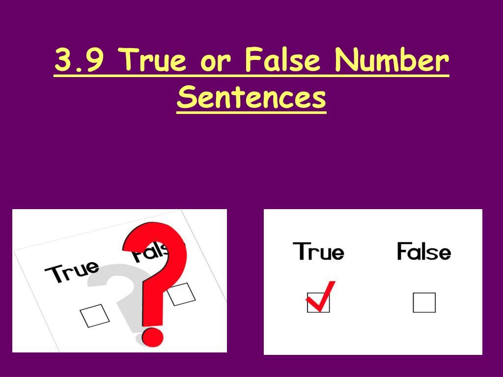 PPT - 3.9 True or False Number Sentences PowerPoint Presentation, free ...