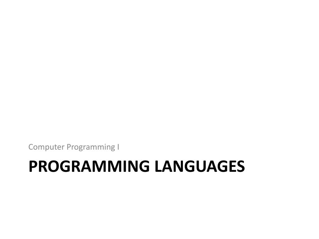 PPT - Programming Languages PowerPoint Presentation, free download - ID ...