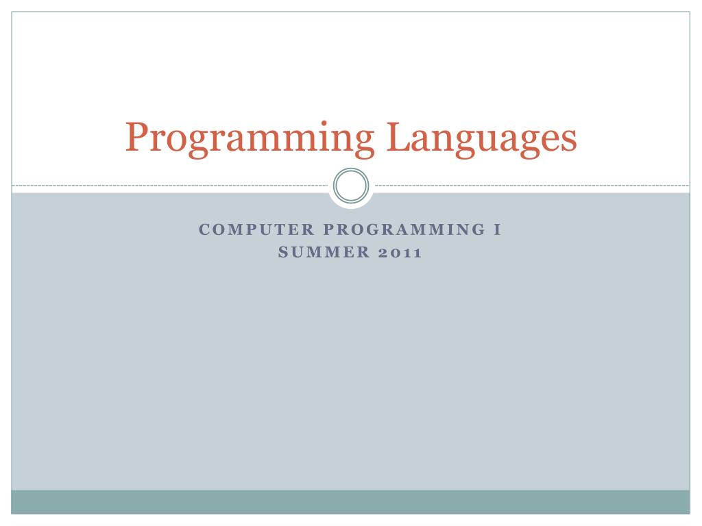 PPT - Programming Languages PowerPoint Presentation, free download - ID ...