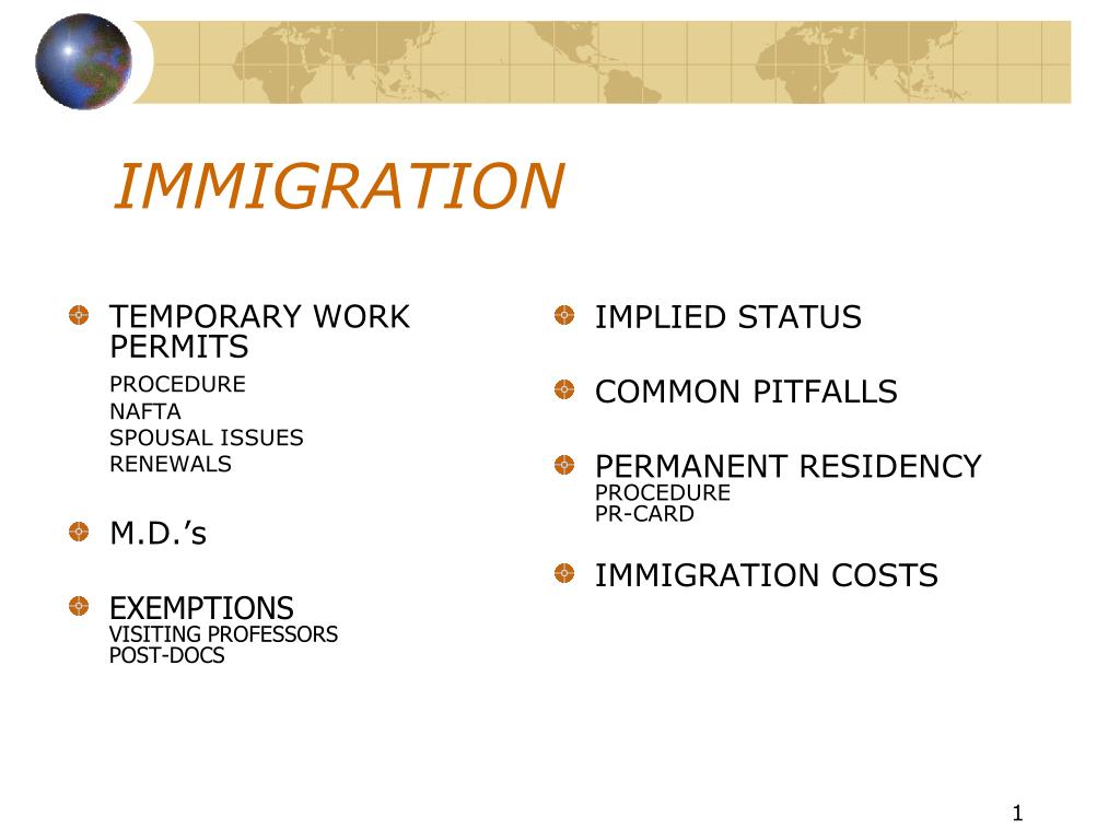 PPT - IMMIGRATION PowerPoint Presentation, free download - ID:4527613