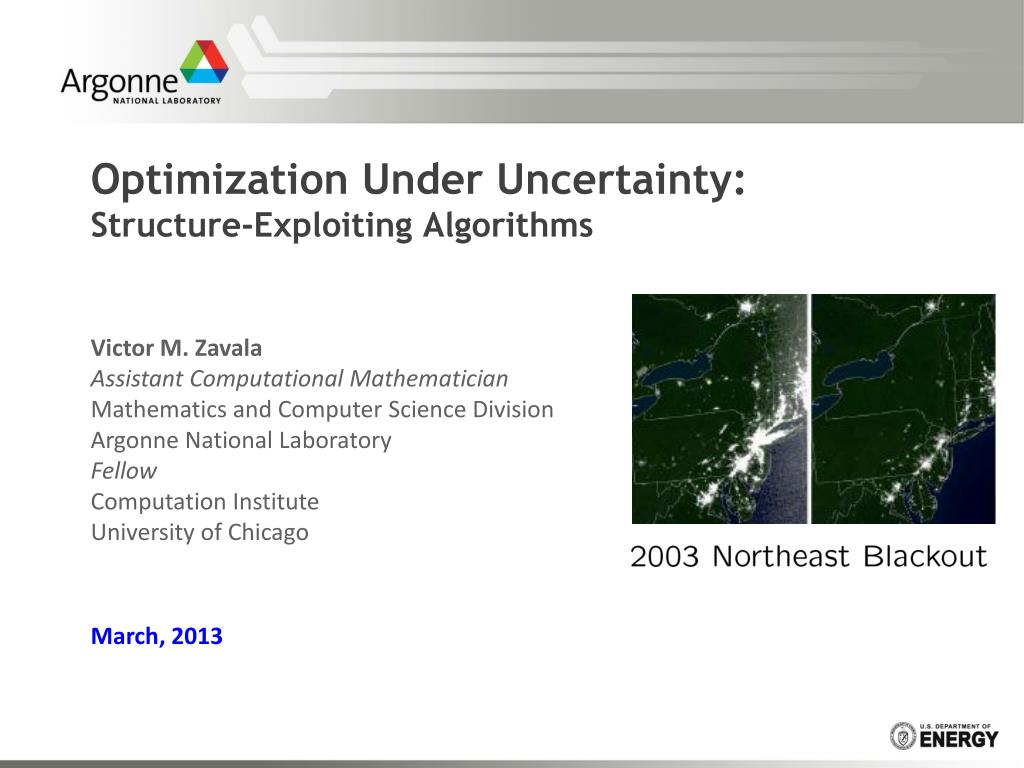 PPT - Optimization Under Uncertainty: Structure-Exploiting Algorithms ...