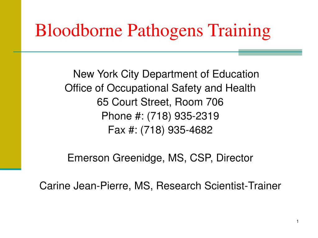 PPT - Bloodborne Pathogens Training PowerPoint Presentation, free ...