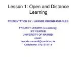 PPT - Open and distance learning PowerPoint Presentation, free download ...