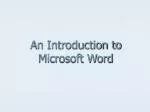 PPT - Introduction to Microsoft Word PowerPoint Presentation, free ...
