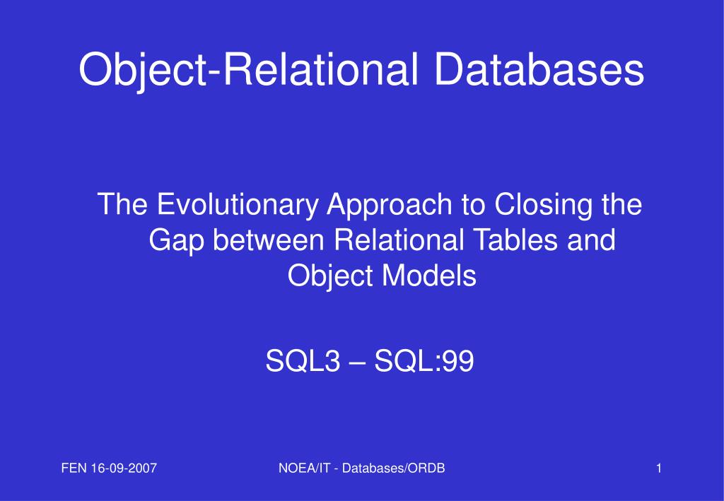 PPT - Object-Relational Databases PowerPoint Presentation, free ...